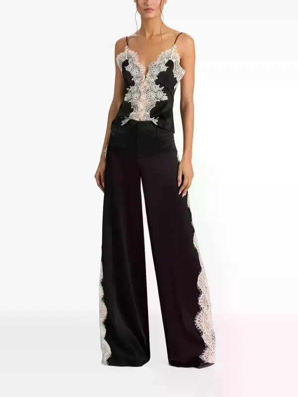 Alice + Olivia Olivia Lace-panelled Wide-leg Trousers