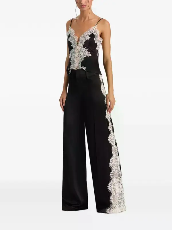 Alice + Olivia Olivia Lace-panelled Wide-leg Trousers
