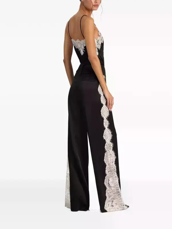 Alice + Olivia Olivia Lace-panelled Wide-leg Trousers