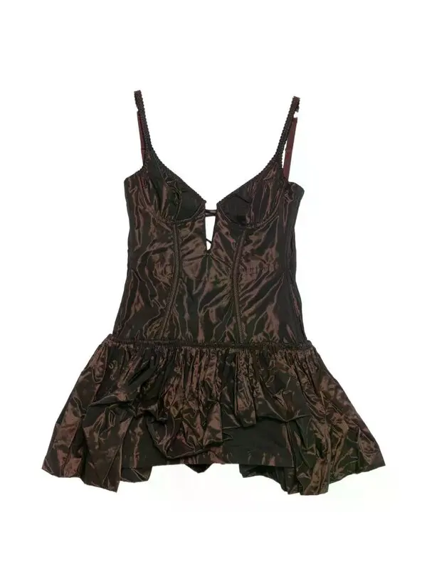 MARIA LUCIA HOHAN Ayna Corset-style Ruffled Mini Dress - Brown