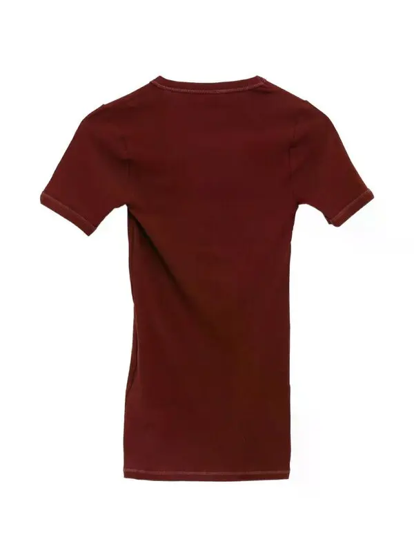 BASERANGE Heart-embroidered Ribbed T-shirt