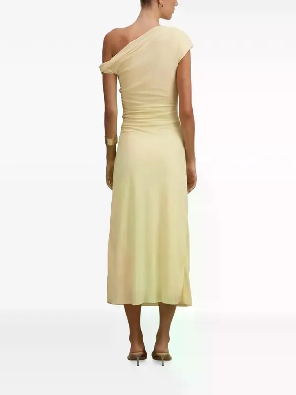 EVER NEW Piper Draped Tie One-shoulder Fitted Midi Dress - Yellow