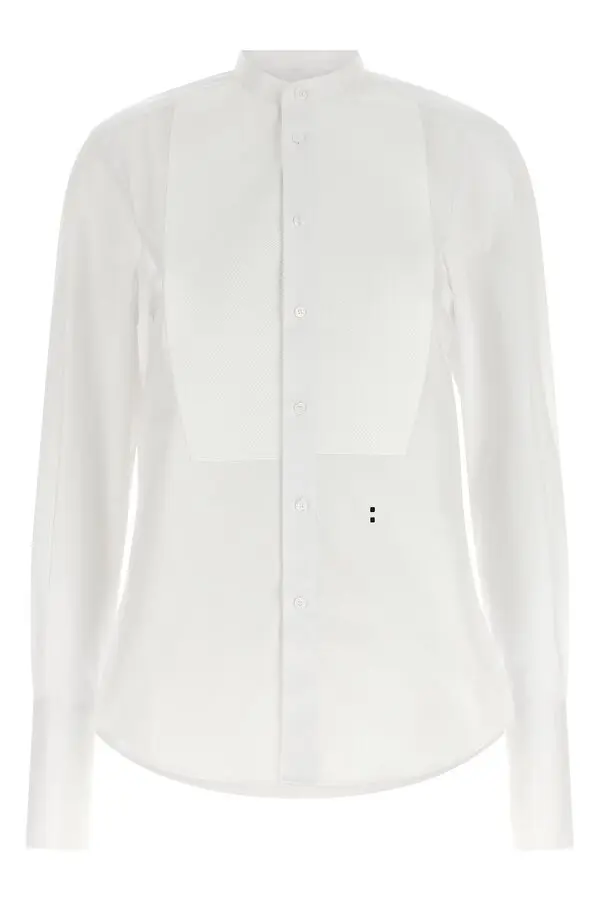 Fendi Poplin Shirt With Plastron Piqu