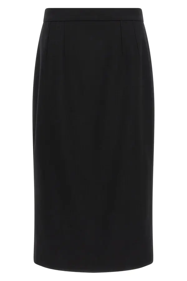 Dolce & Gabbana Stretch Wool Skirt - Black