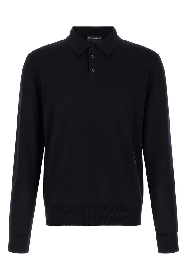 Dolce & Gabbana Virgin Wool Polo Shirt - Blue