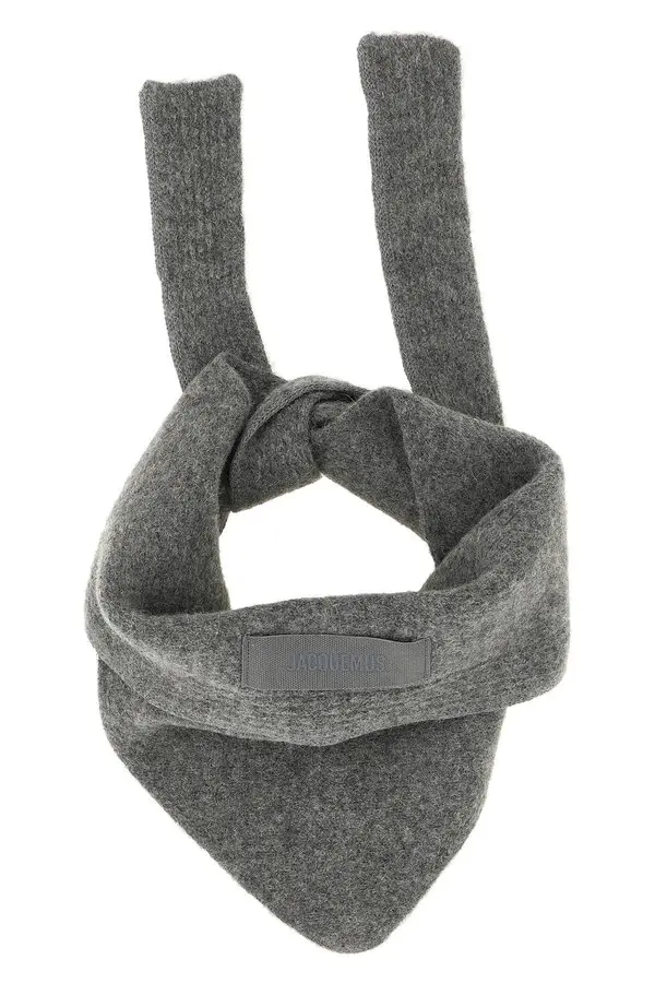 Jacquemus Le Chale Gros-grain' Bandana - Gray
