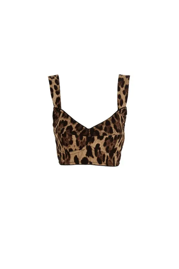 Dolce & Gabbana Leopard Bustier Top