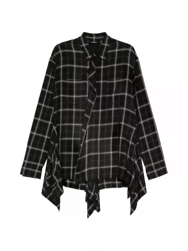 LIMI FEU Plaid Flared Panel Shirt