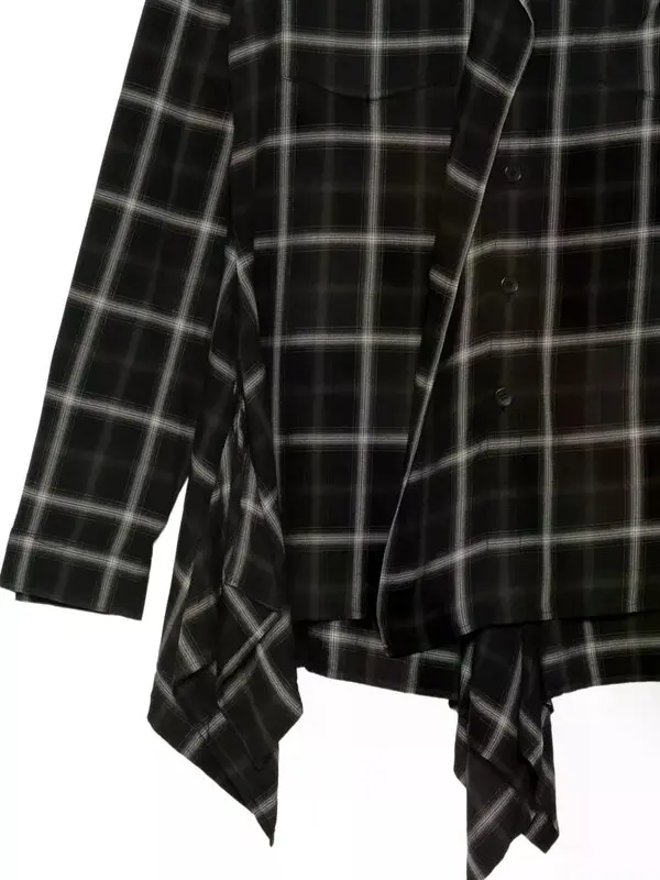 LIMI FEU Plaid Flared Panel Shirt