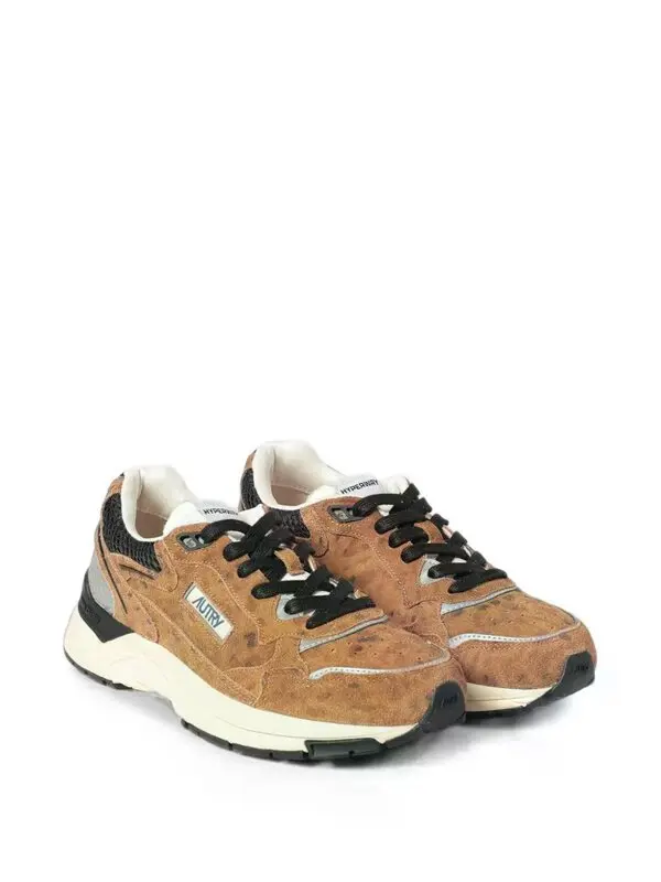 AUTRY Hyperway Leopard-print Panelled Sneakers - Brown
