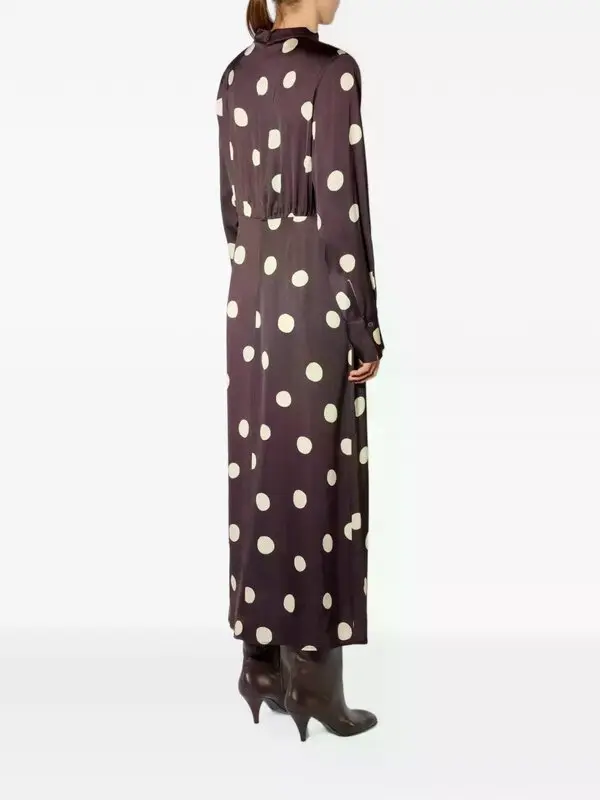Liviana Conti Polka-dot Long-sleeve Maxi Dress