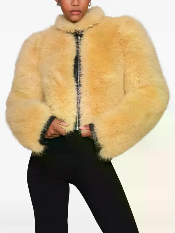 ET OCHS Faux-fur Cropped Jacket