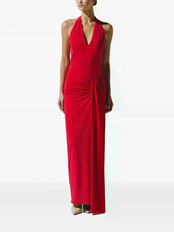 BAOBAB Donatella Ruched Maxi Dress - Red