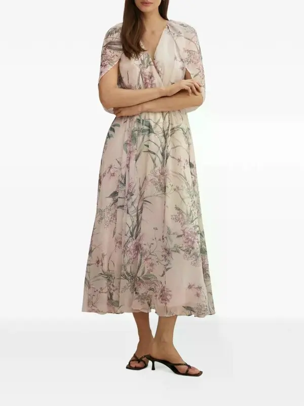 EVER NEW Jodie Floral-print Cape Midi Dress - Pink