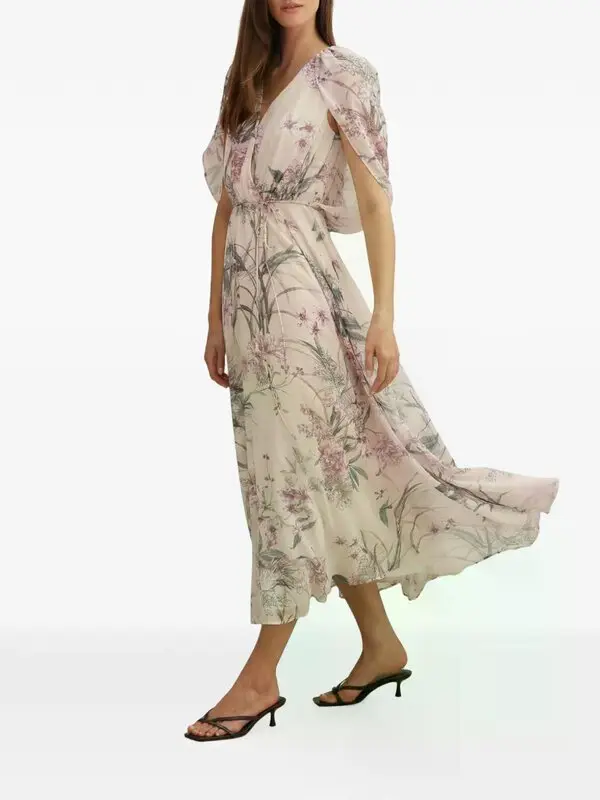 EVER NEW Jodie Floral-print Cape Midi Dress - Pink