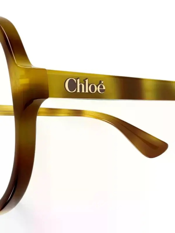 Chloé Salomé Tortoiseshell-effect Geometric-frame Glasses