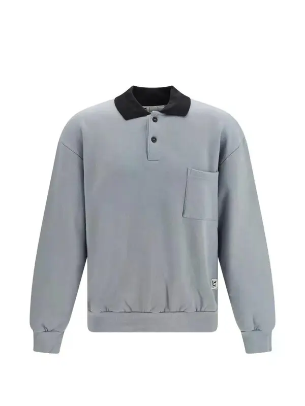 GR10K Replicated 30001 Chest-pocket Polo Sweatshirt - Grey
