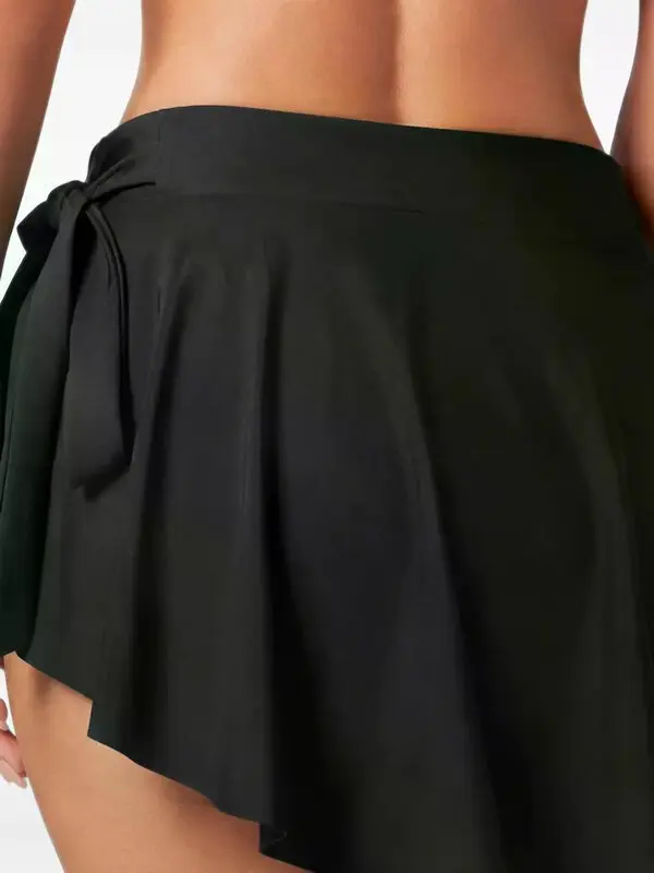 PLEIN SPORT Wrap-style Pleated Cover-up Skirt - Black