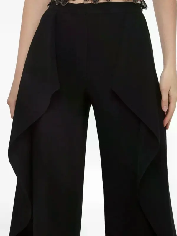 GEMY MAALOUF Ruffled Crepe-texture Trousers