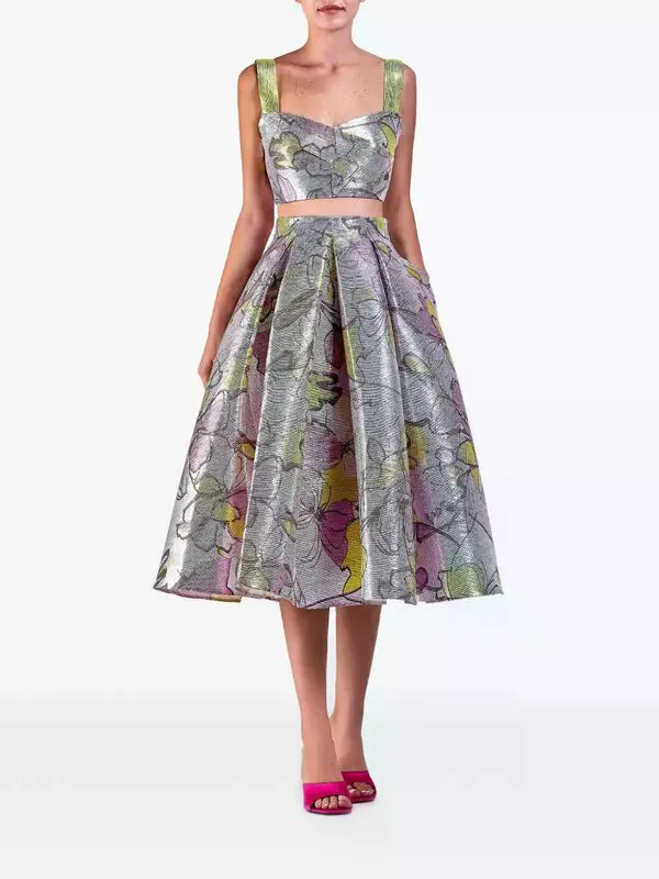 GEMY MAALOUF Floral-print Cropped Top