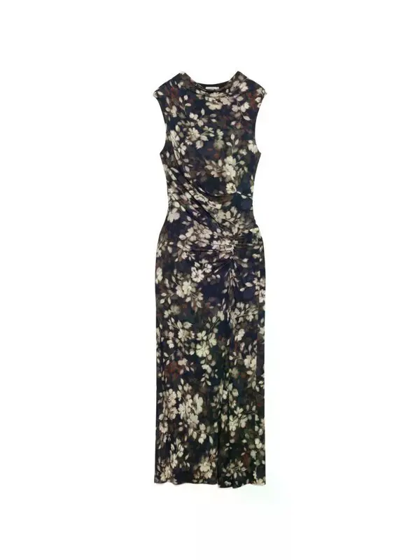 Simkhai Acacia Floral-print Draped Maxi Dress