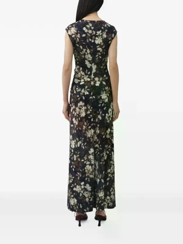 Simkhai Acacia Floral-print Draped Maxi Dress