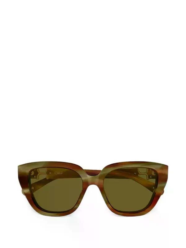 Chloé Marcie Logo-plaque Cat-eye Sunglasses - Brown