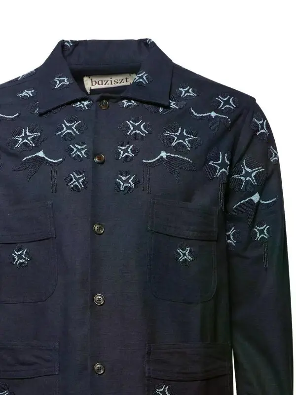 BAZISZT Sesame Star-embroidered Shirt