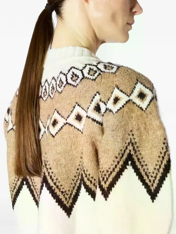 Liviana Conti Fair Isle-knit Zip-up Sweater