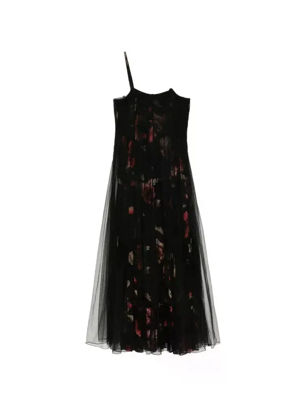 QUETSCHE Floral-print Tulle-overlay Dress