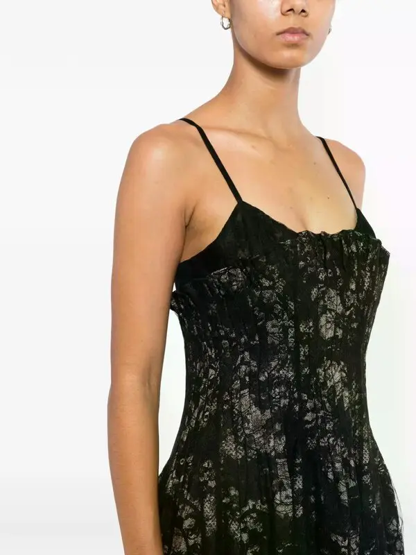 QUETSCHE Floral-jacquard Tulle-overlay Dress