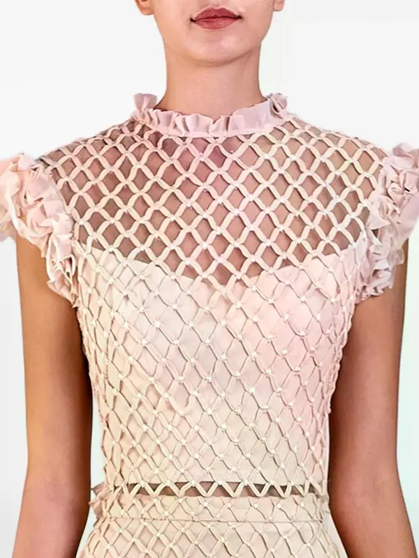 GEMY MAALOUF Ruffled Open-back Top