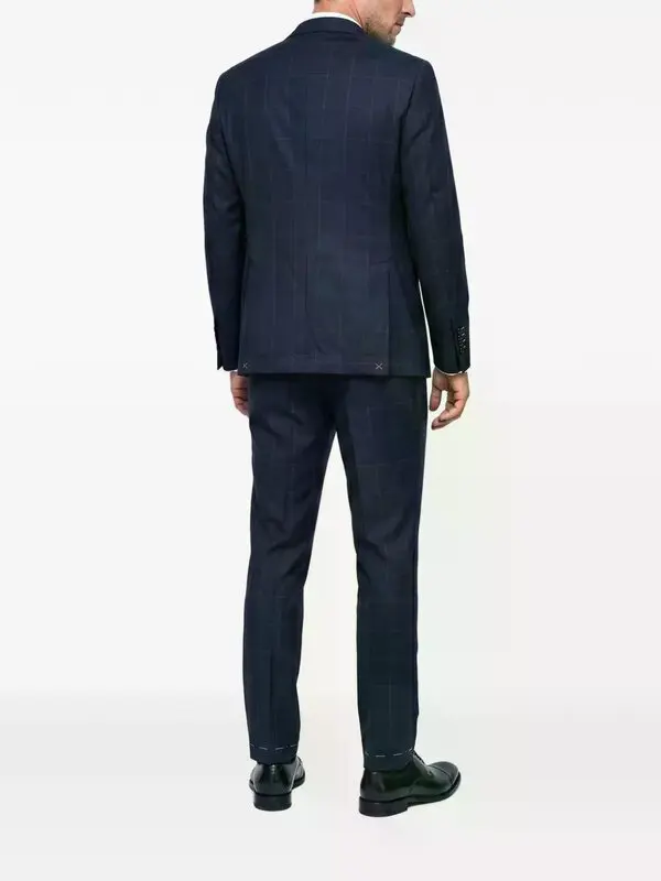 Brunello Cucinelli Windowpane-pattern Virgin Wool Suit