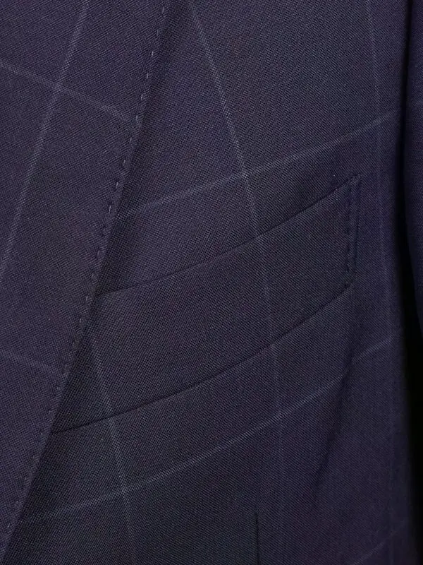 Brunello Cucinelli Windowpane-pattern Virgin Wool Suit
