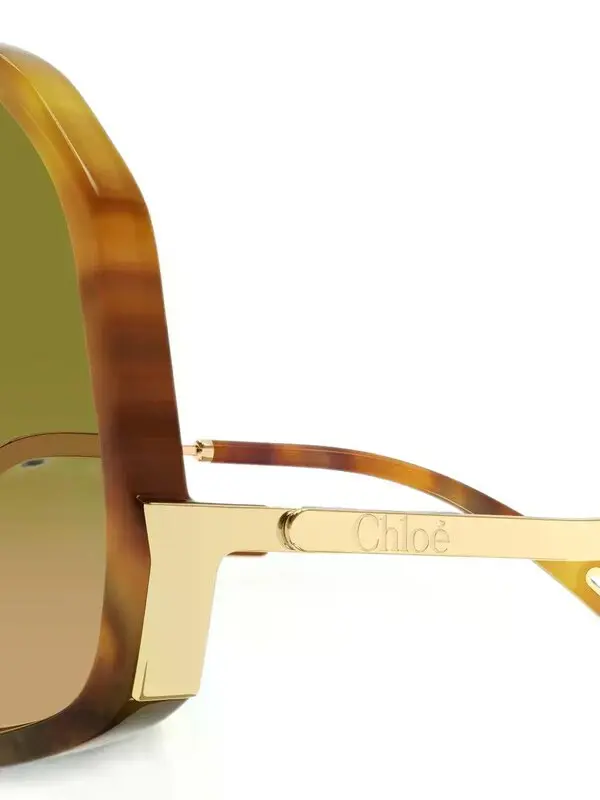 Chloé Wavy Oversized Tortoiseshell-effect Sunglasses