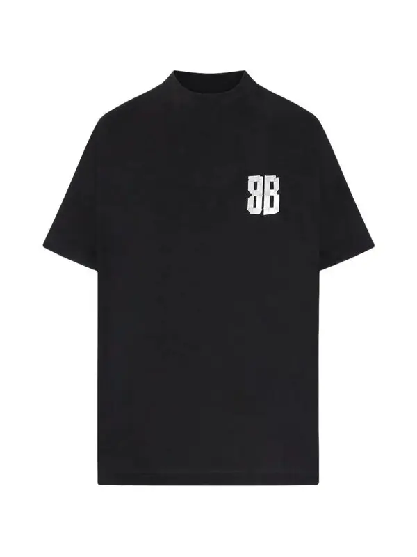 Balenciaga Glitter Tape-print T-shirt - Black