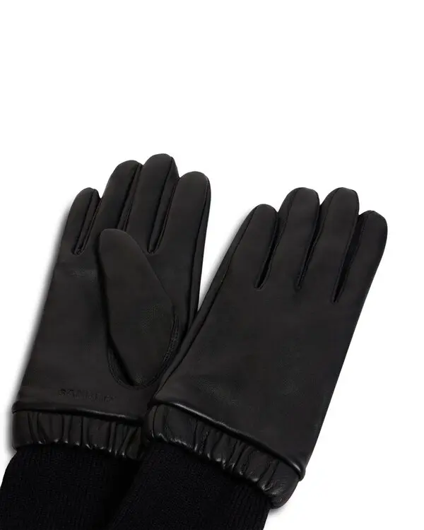 Sandro Leather & Wool Gloves
