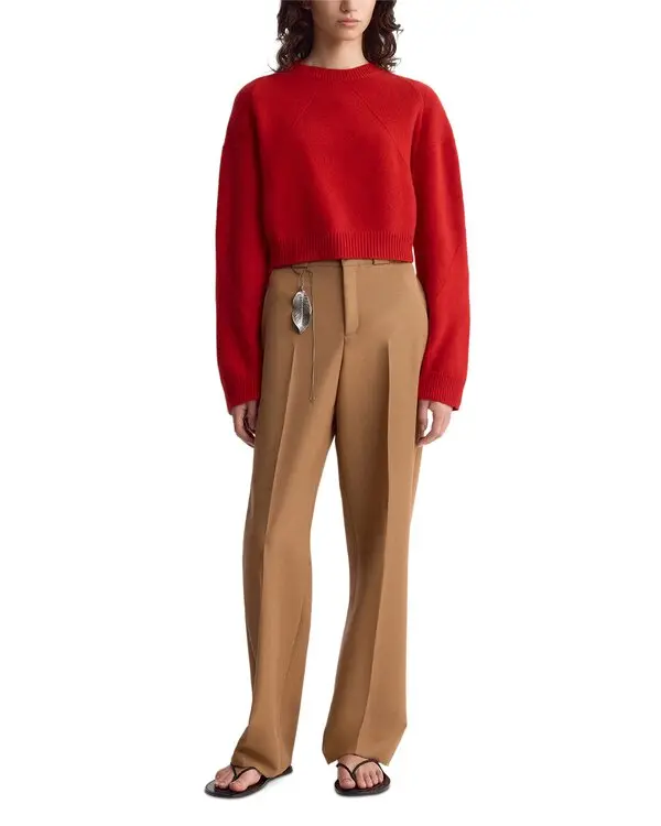 FFORME Marcela Wool & Cashmere Cropped Crewneck Sweater