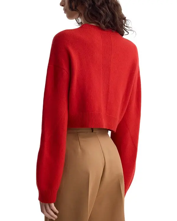 FFORME Marcela Wool & Cashmere Cropped Crewneck Sweater