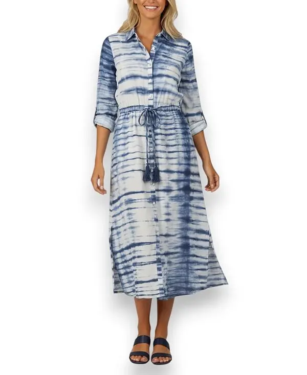 MER ST. BARTH Anais Shirtdress - Blue