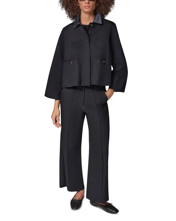 DONNA KARAN WEEKEND Cotton Twill Bell Sleeve Trapeze Jacket