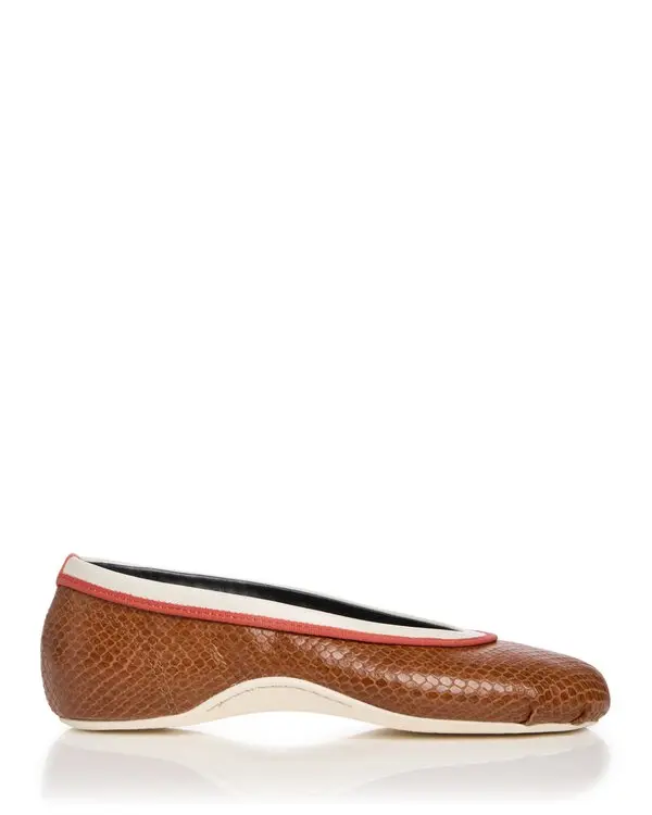 Dries Van Noten Snake Embossed Leather Ballet Flats