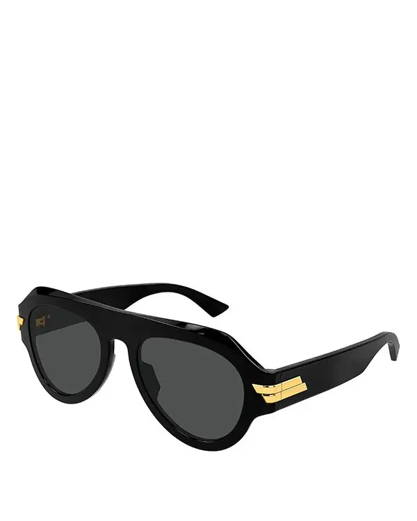 Bottega Veneta Mitre Pilot Sunglasses, 53mm
