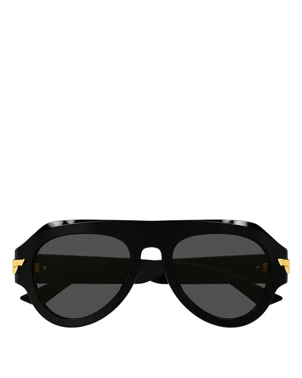 Bottega Veneta Mitre Pilot Sunglasses, 53mm