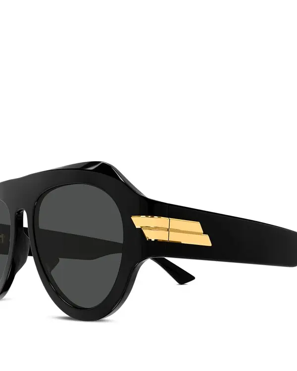 Bottega Veneta Mitre Pilot Sunglasses, 53mm
