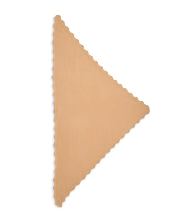 Echo Scallop Knit Wool Triangle Scarf - Camel Heather