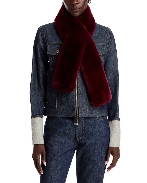 Echo Long Faux Fur Pull Through Scarf - Wine Tasting