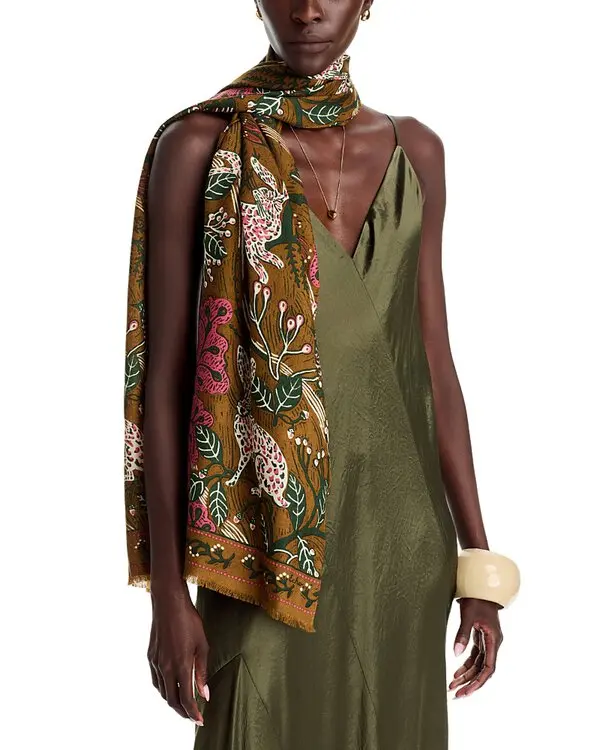 Echo Nature Walk Wool & Silk Wrap - Olive