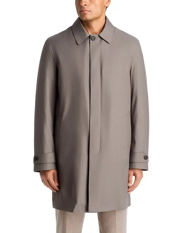 Corneliani Fly Front Raincoat With Removable Liner - Taupe
