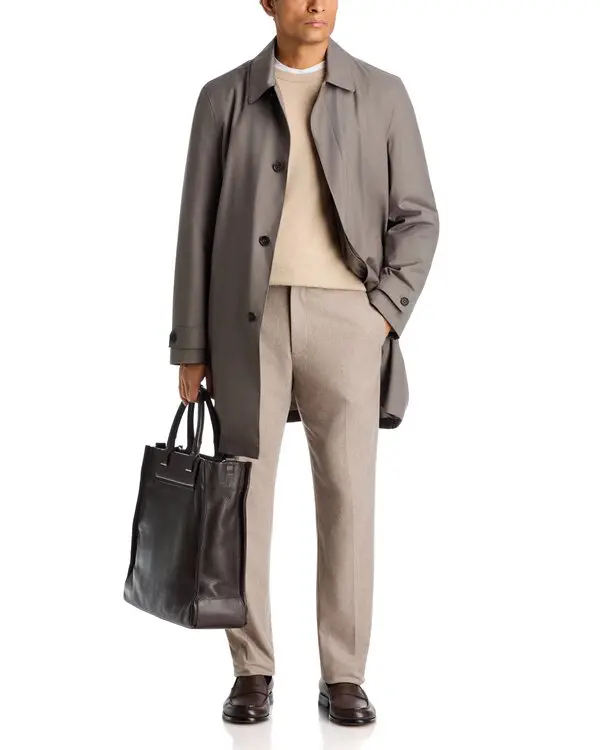 Corneliani Fly Front Raincoat With Removable Liner - Taupe